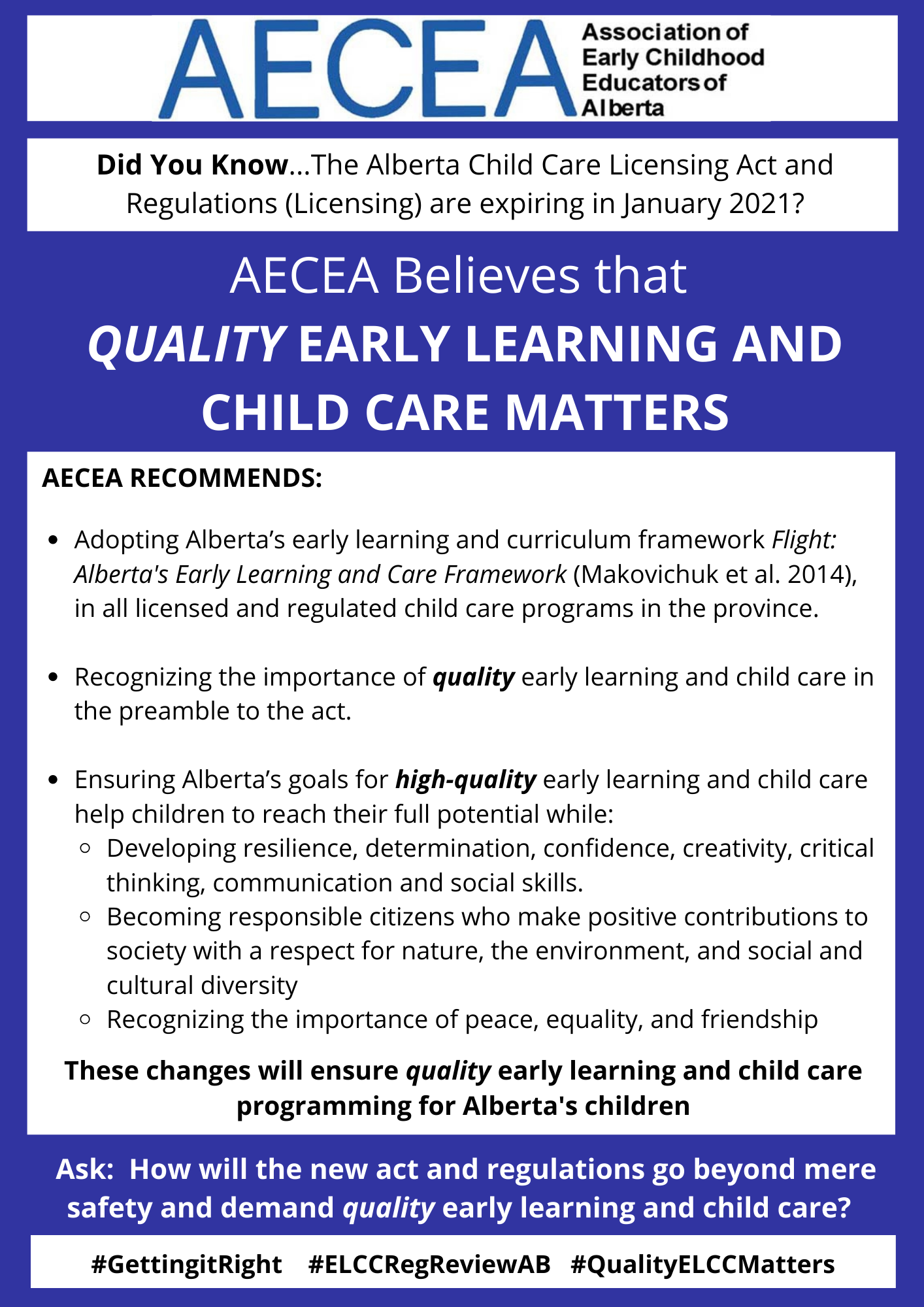 Quality Early Learning and Child Care Matters | AECEA